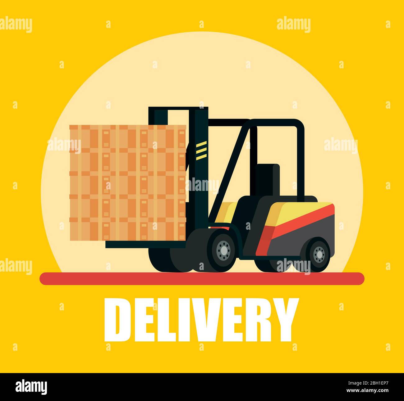 forklift delivery service with lettering Stock Vector Image & Art - Alamy