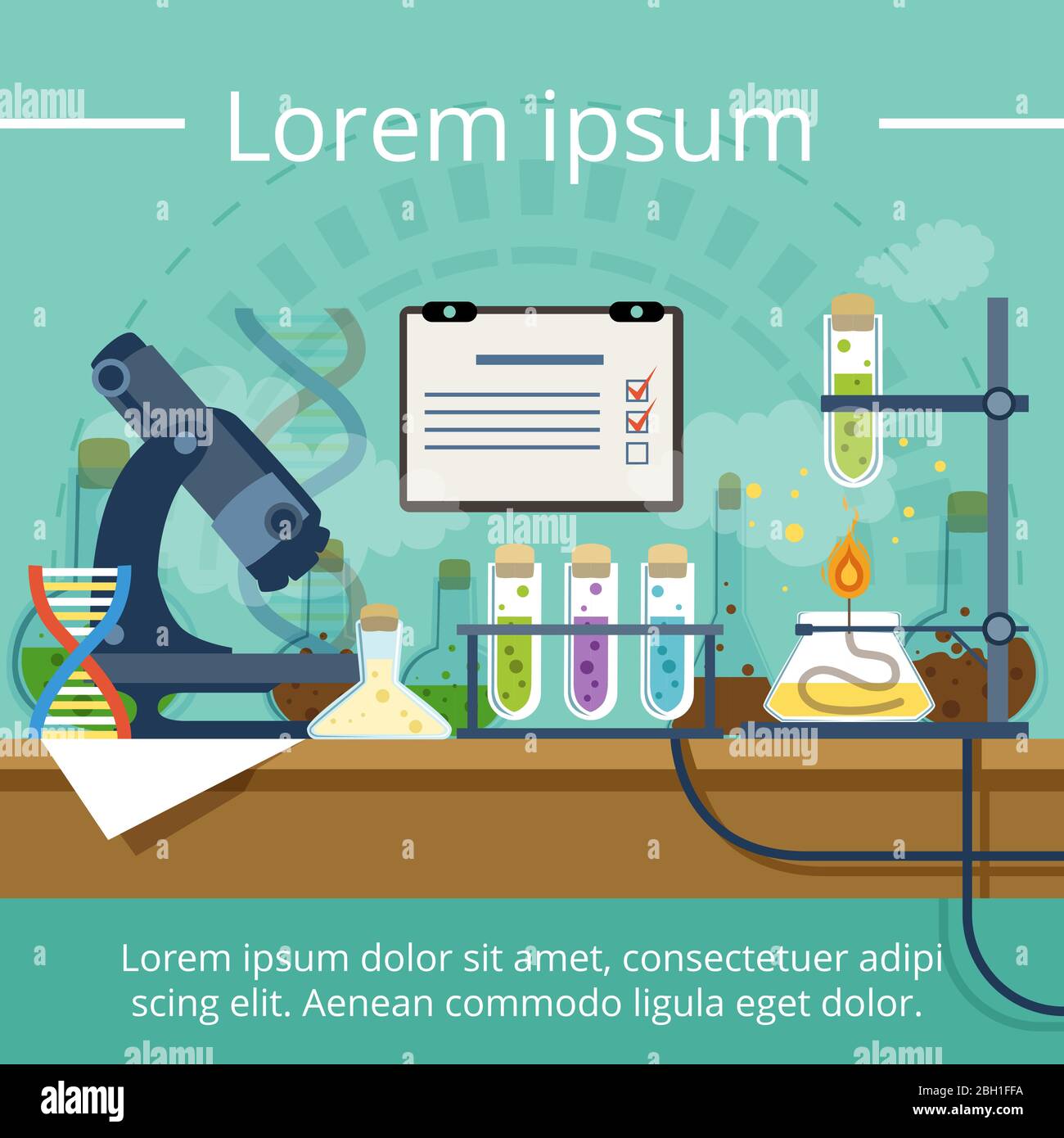 Biological or chemical laboratory for different experiments. Vector ...