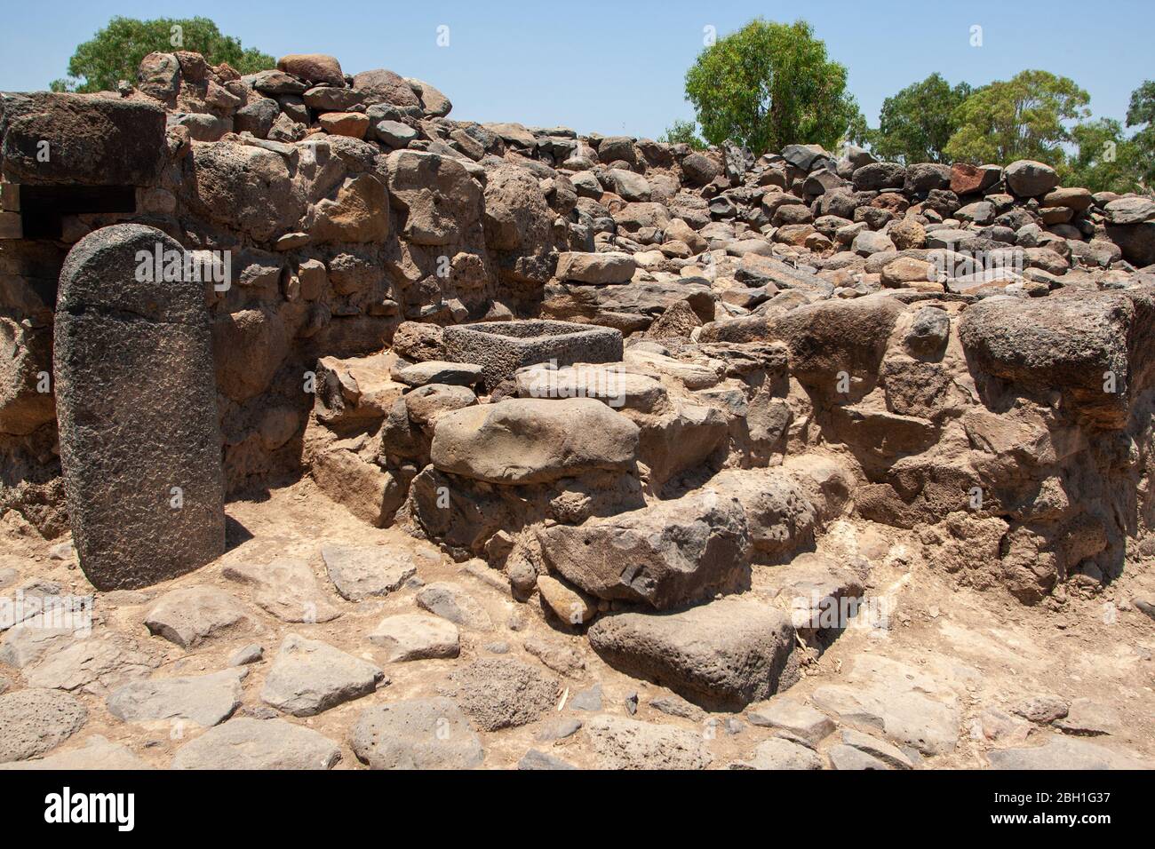 Archaeological site of the biblical city of Bethsaida, destroyed by the ...