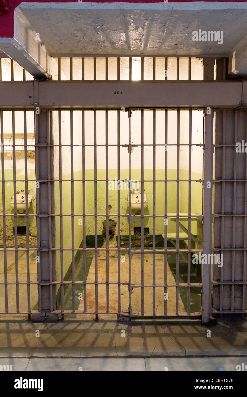Alcatraz Island Penitentiary prison cells and prison interior Stock ...