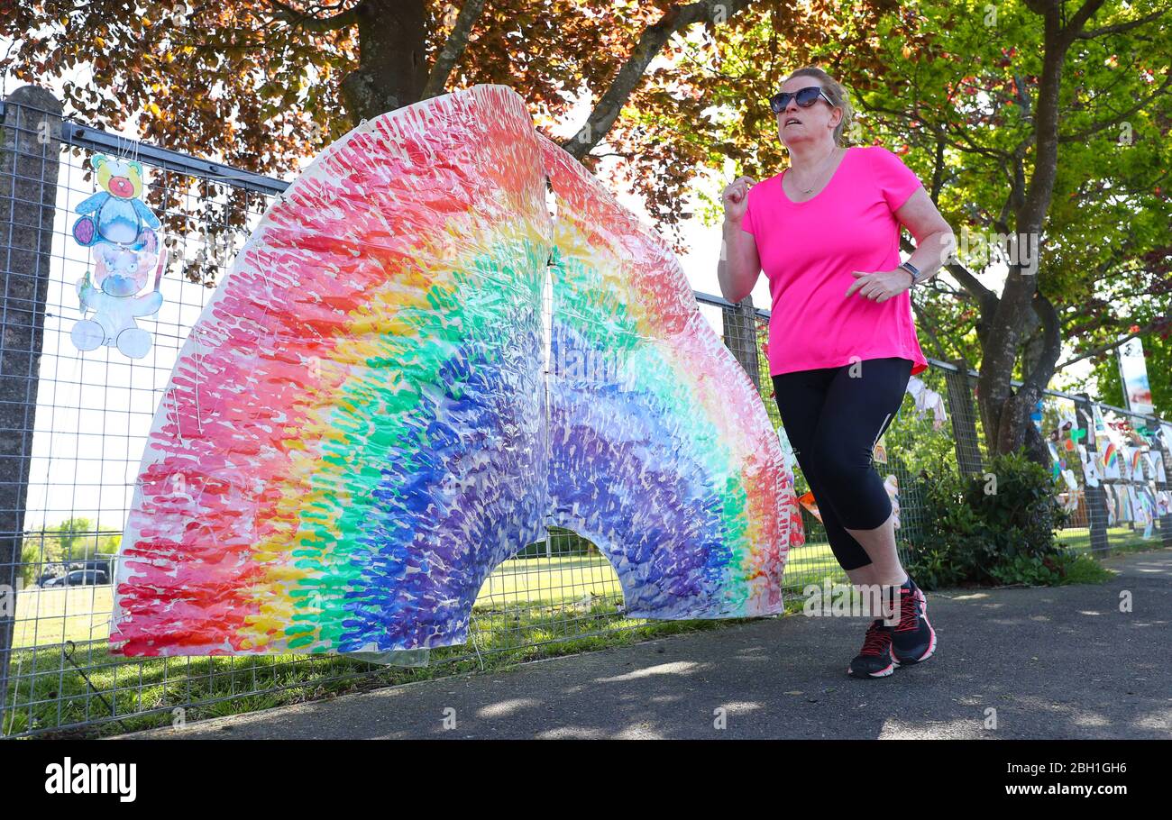 New Forest, Hampshire, UK. 23rd April 2020. Teaching assistant Vicky ...