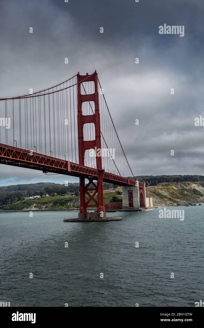 Golden Gate Bridge in San Francisco viewed from a cruise ship ...