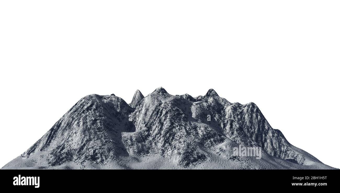 Snowy mountains Isolate on white background 3d illustration Stock Photo ...