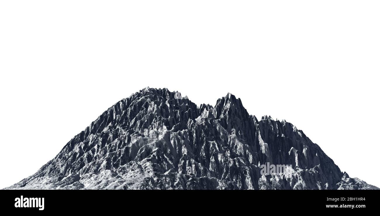 Snowy mountains Isolate on white background 3d illustration Stock Photo ...