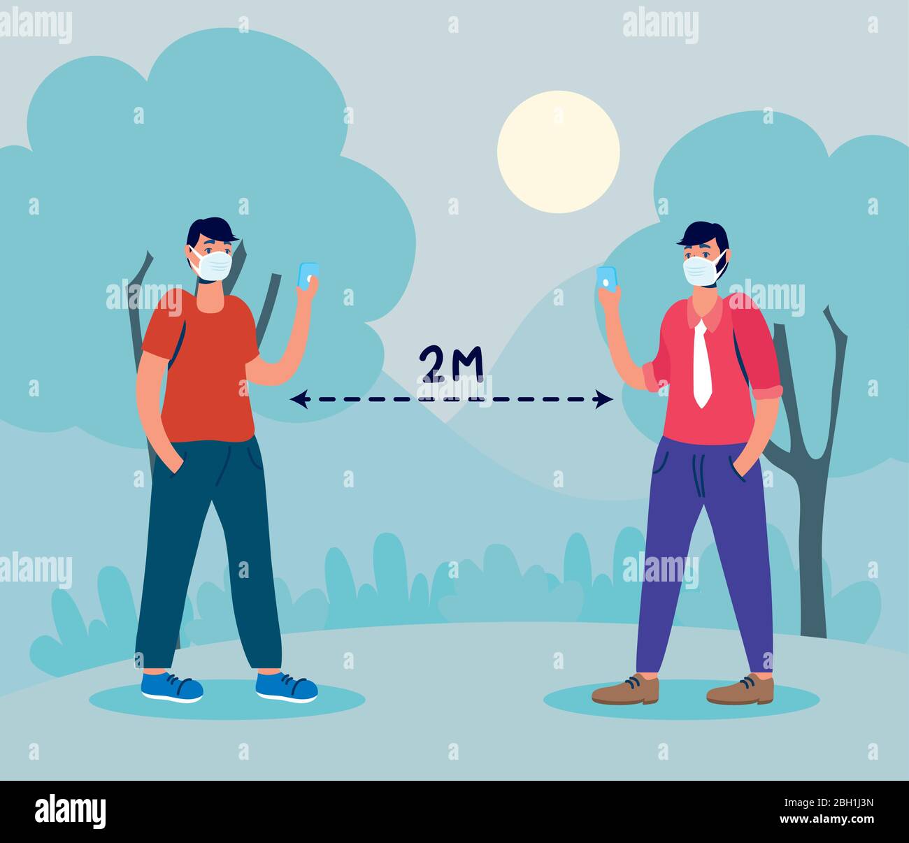 men with social distancing for covid19 Stock Vector Image & Art - Alamy