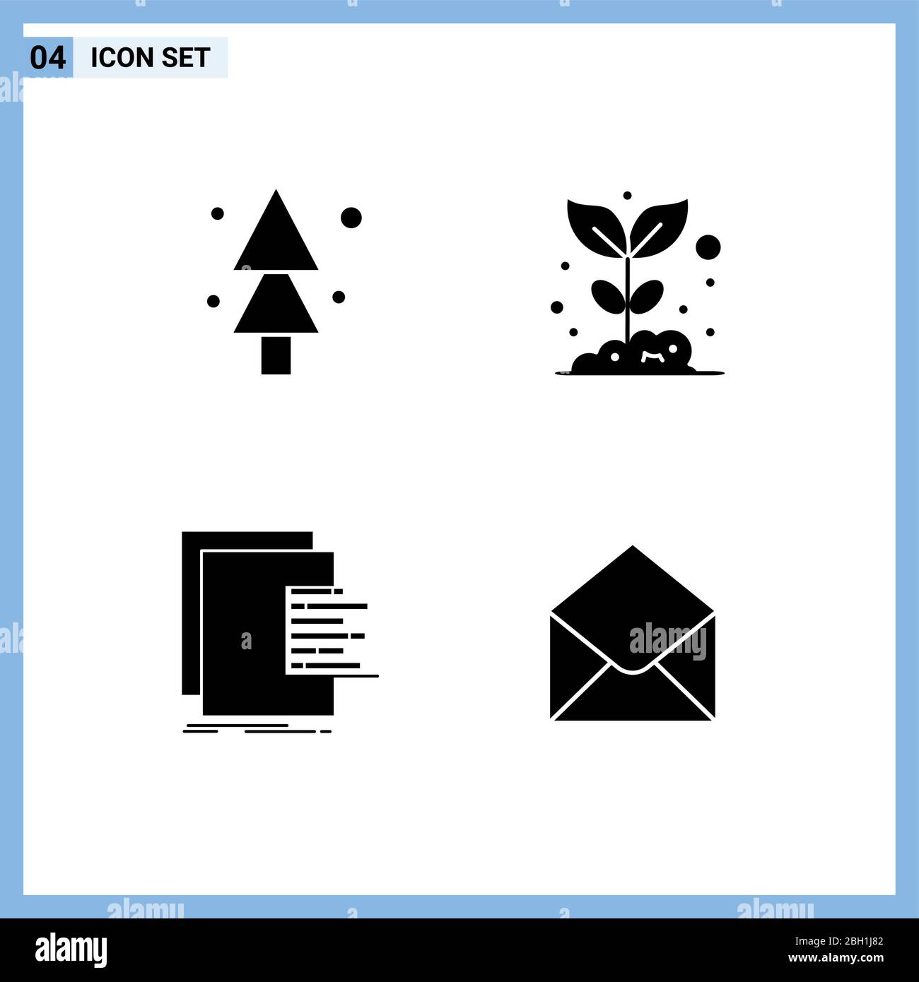 Stock Vector Icon Pack of 4 Line Signs and Symbols for forest, chart ...