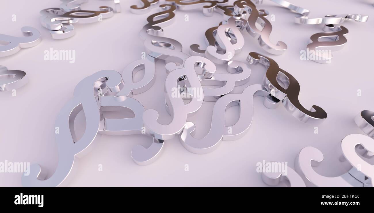 Paragraph symbols in Confusion and Disorder metallic shiny 3d render ...