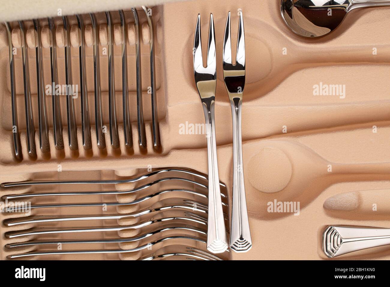 Group of two whole forks on box Stock Photo - Alamy