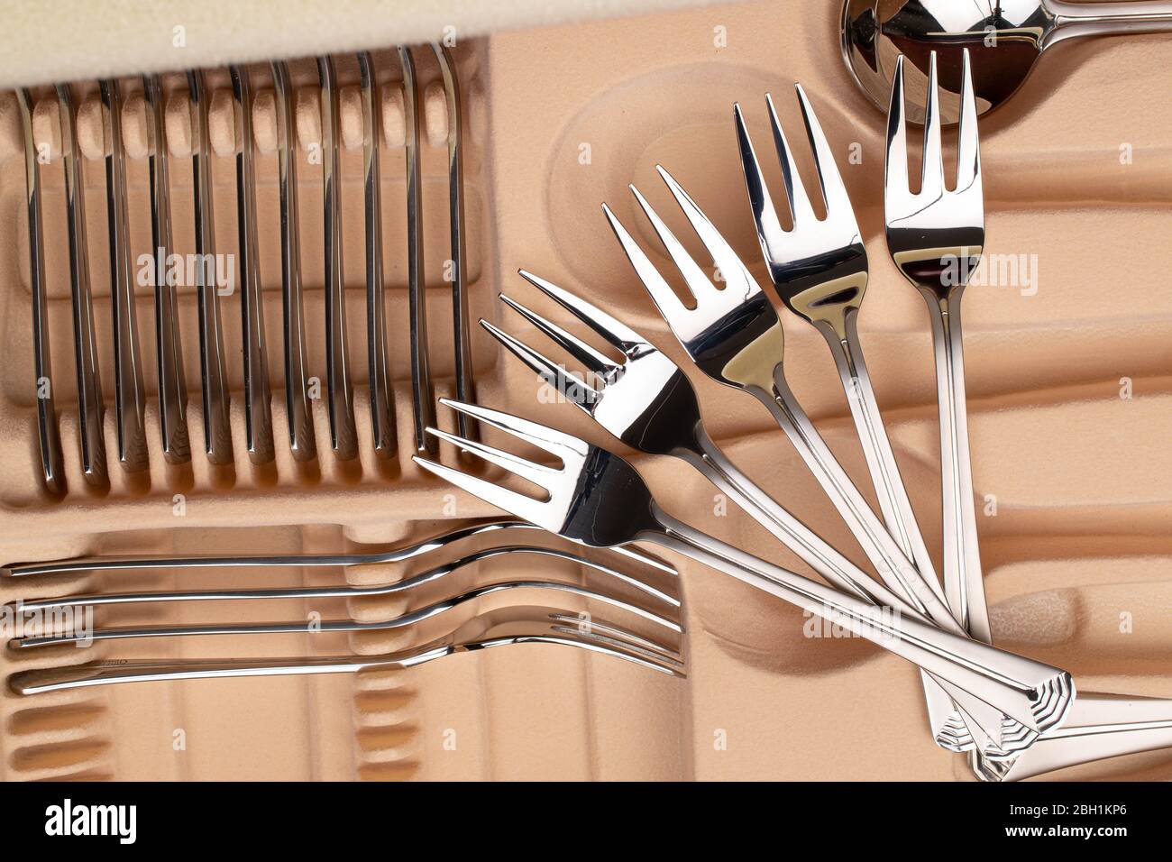 Group of five whole forks on box Stock Photo - Alamy