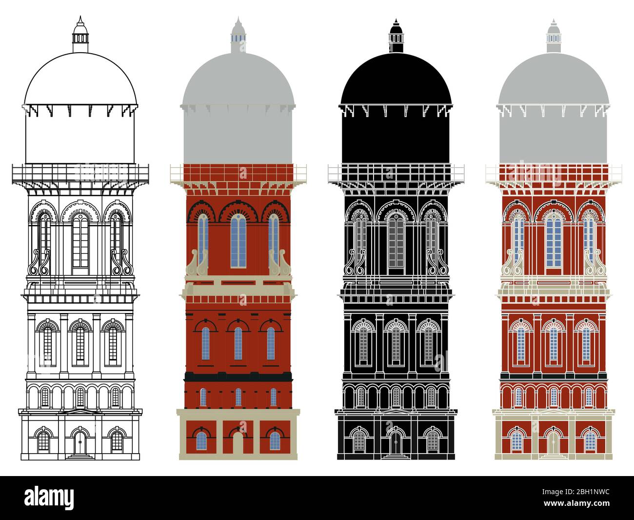 Stone water tower historic Cut Out Stock Images & Pictures - Alamy