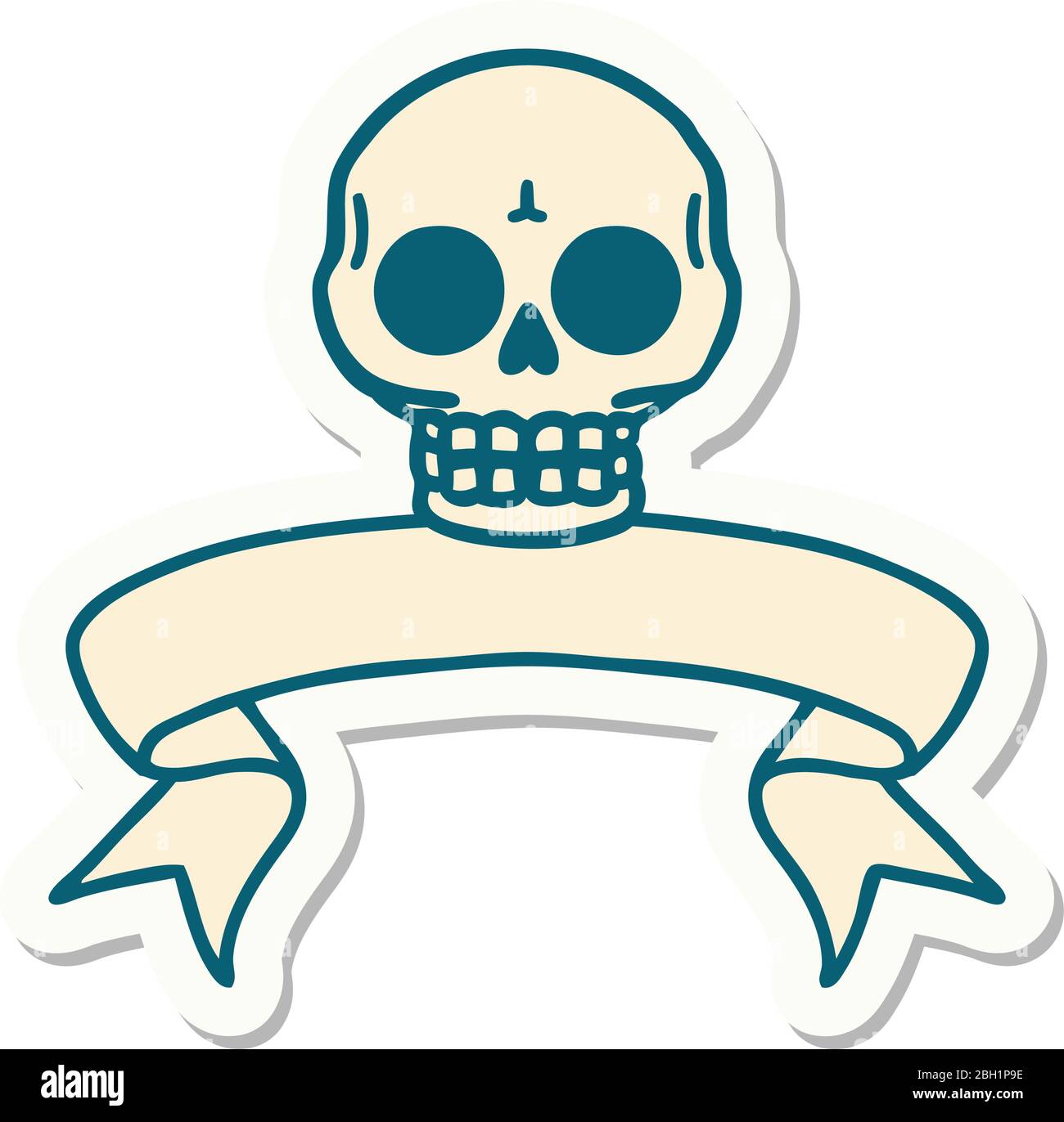 tattoo style sticker with banner of a skull Stock Vector Image & Art ...