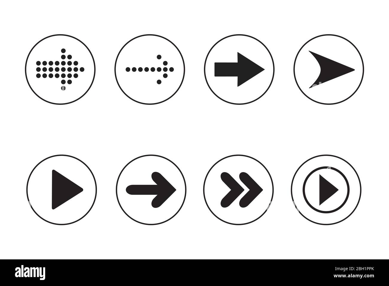 Arrows icons set on white background. Vector illustration Stock Photo ...