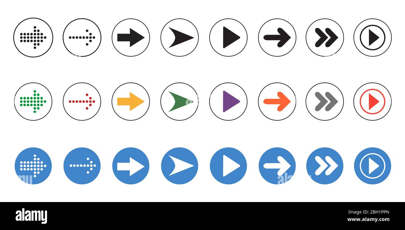 Arrows icons set on white background. Vector illustration Stock Photo ...
