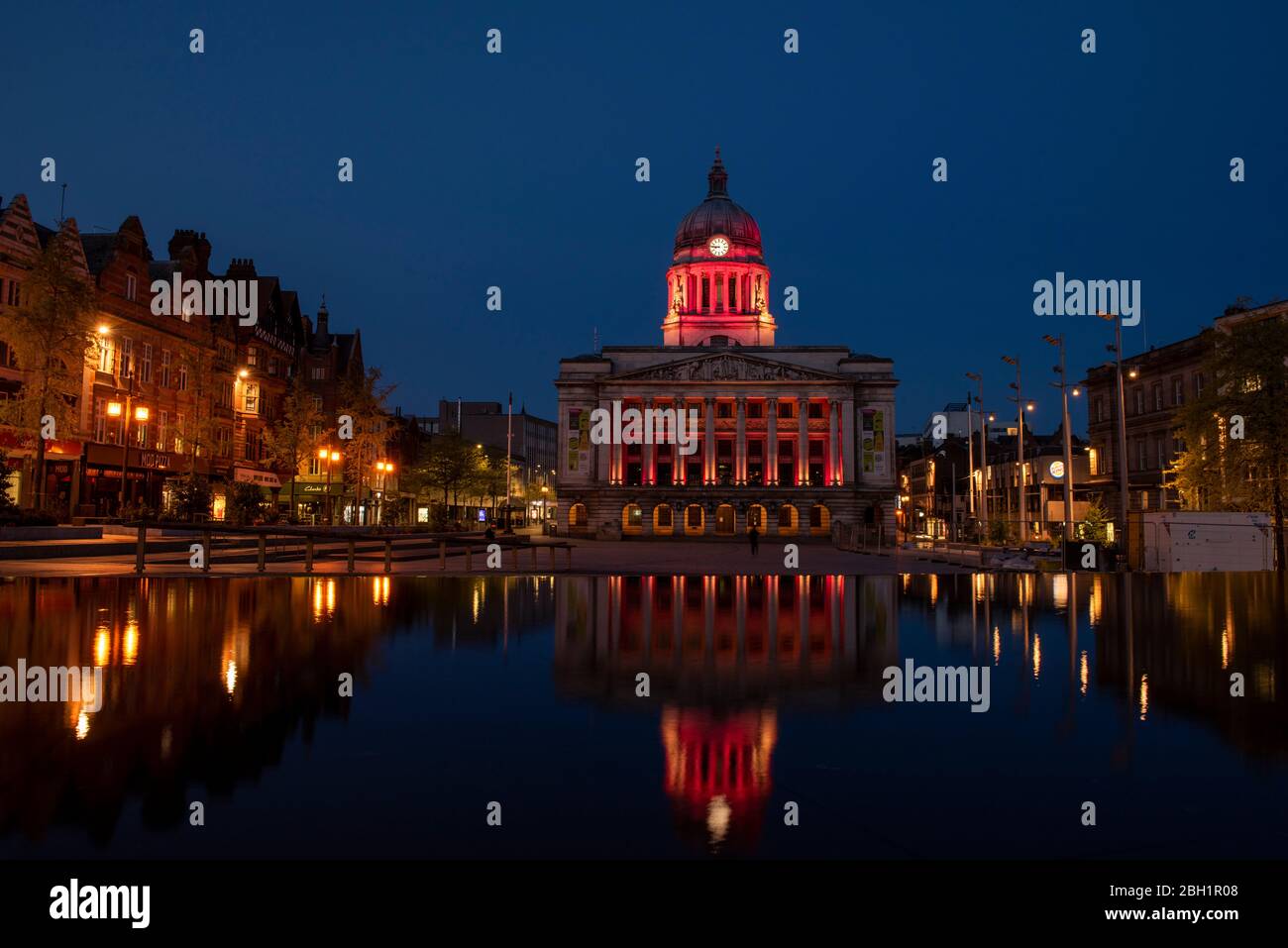 The Council House lit up red for St George's Day in Nottingham City ...