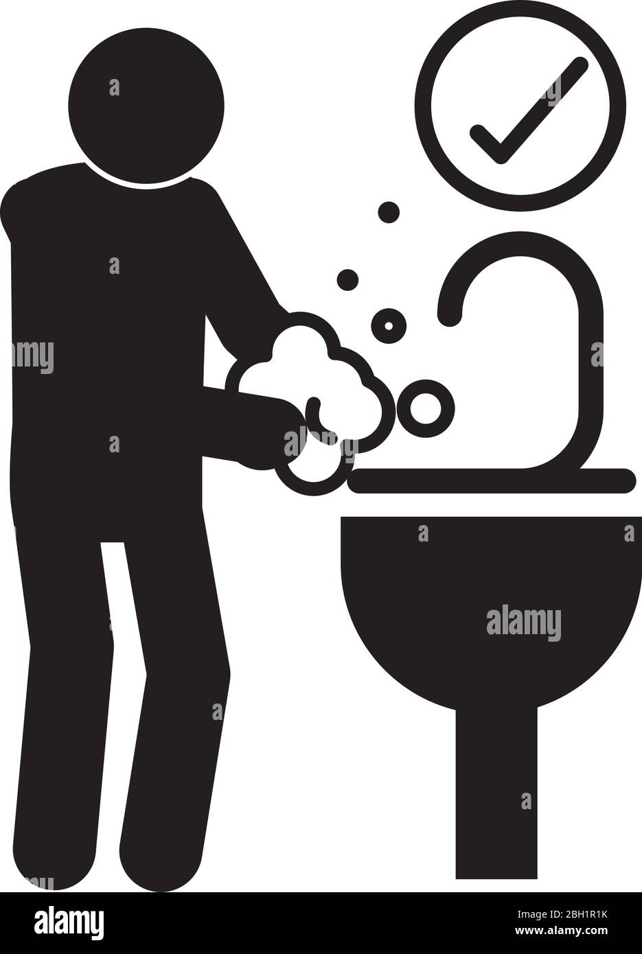 Wash hands pictogram hi-res stock photography and images - Alamy
