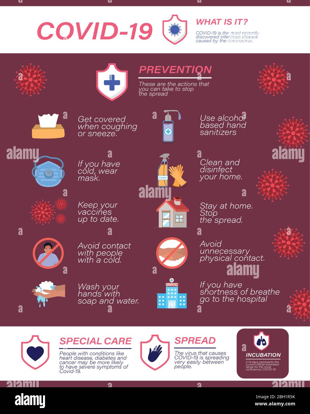 Covid 19 virus prevention tips vector design Stock Vector Image & Art ...