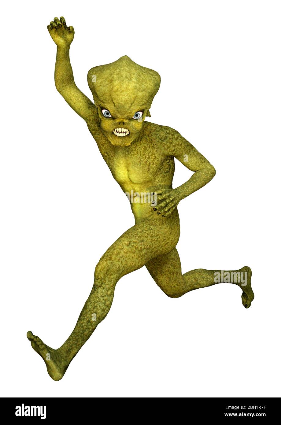 3D rendering of a green alien isolated on white background Stock Photo ...