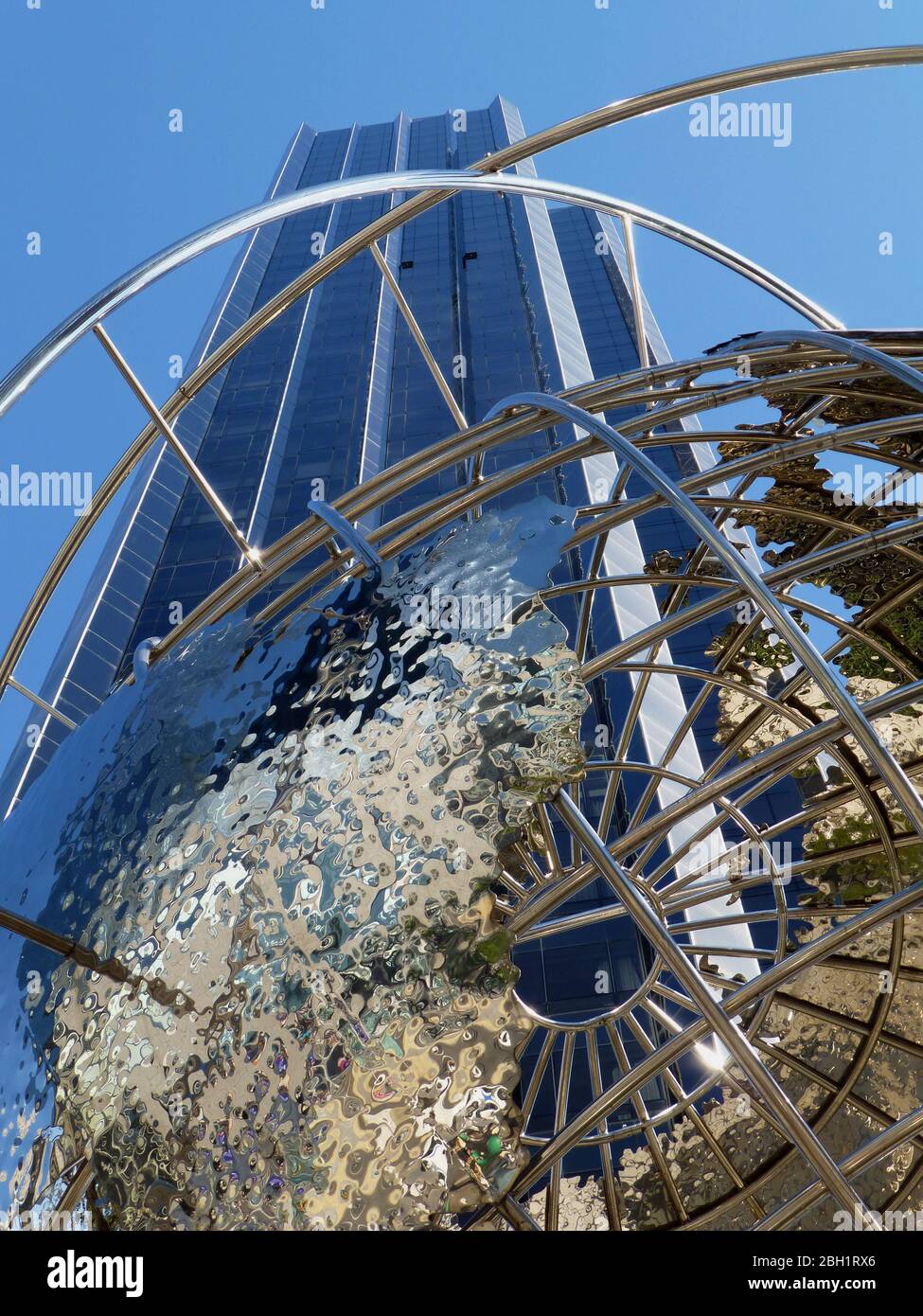 World globe at Time Warner Center, Columbus Circle, Manhattan, New York ...