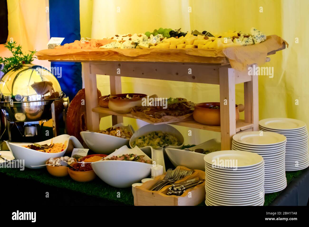 Fresh food brunch buffet Oktoberfest or Autumn Fest, festival outside ...