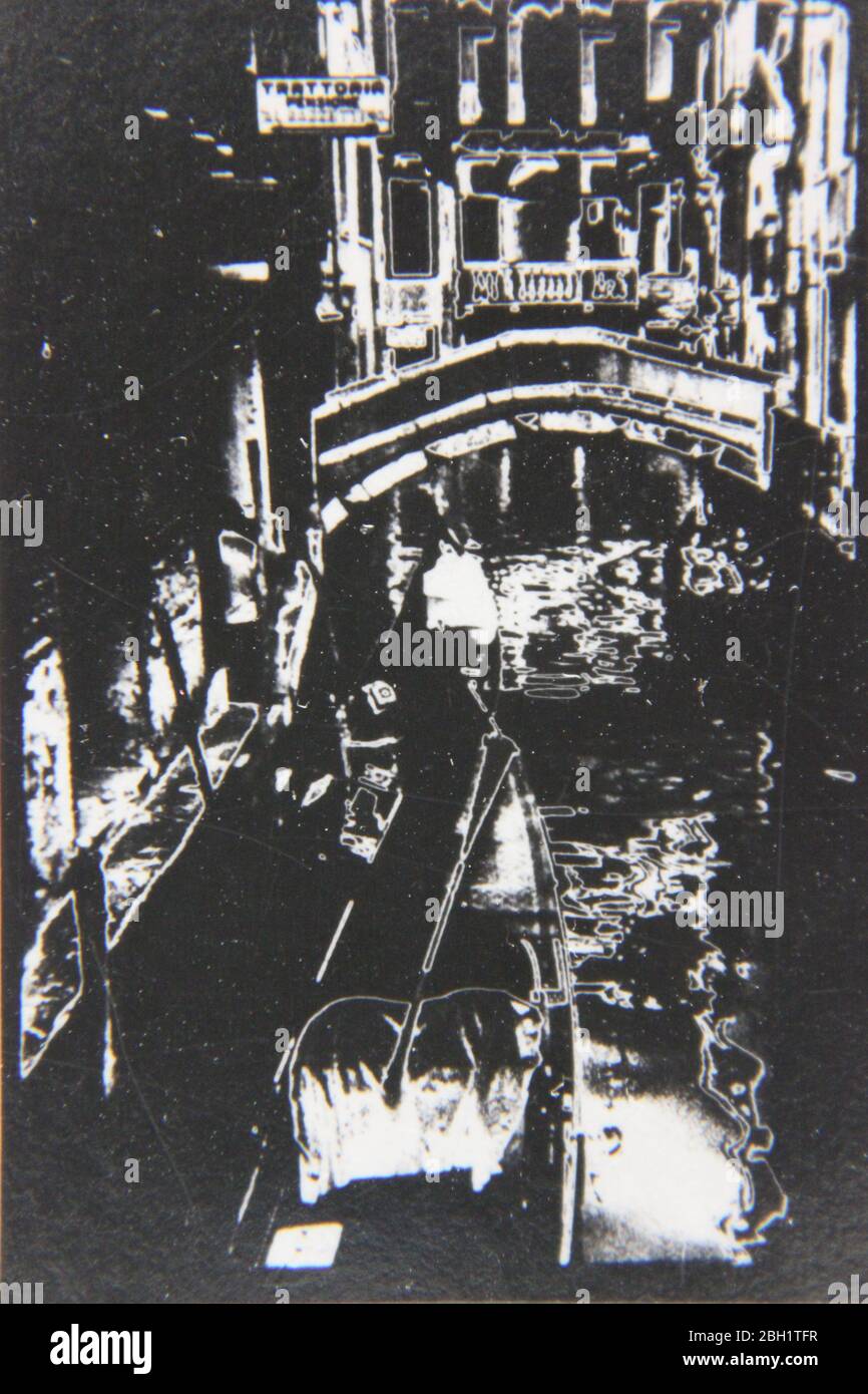 Fine 70s vintage black and white extreme photography of a canal in ...