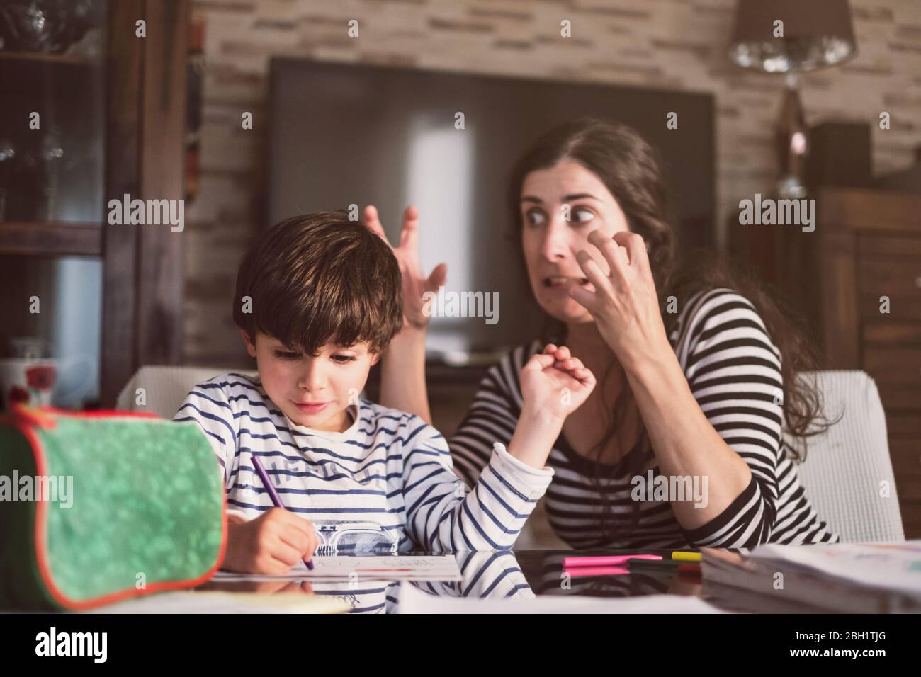 Mother and son and angry hi-res stock photography and images - Alamy