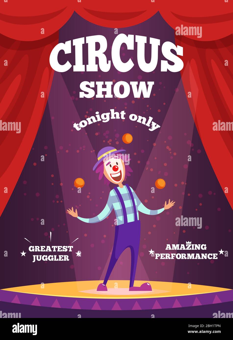 Invitation poster for circus show or magicians performance ...