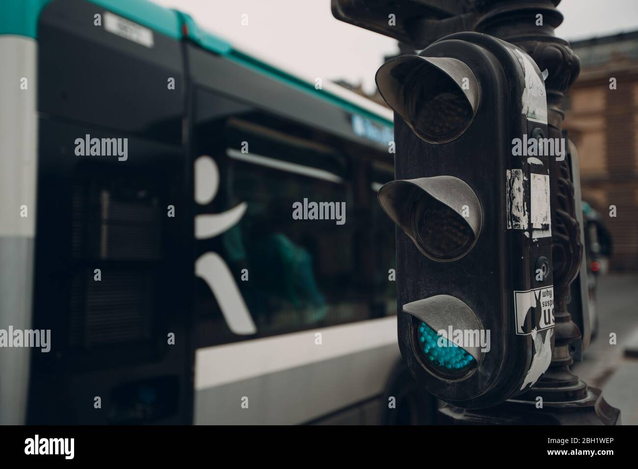 European traffic light on the street. Rules of the road concept Stock ...