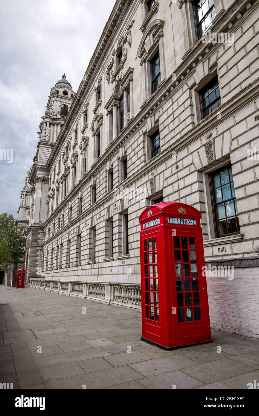 Traditional red telephone booth in London. Great Britain Stock Photo ...