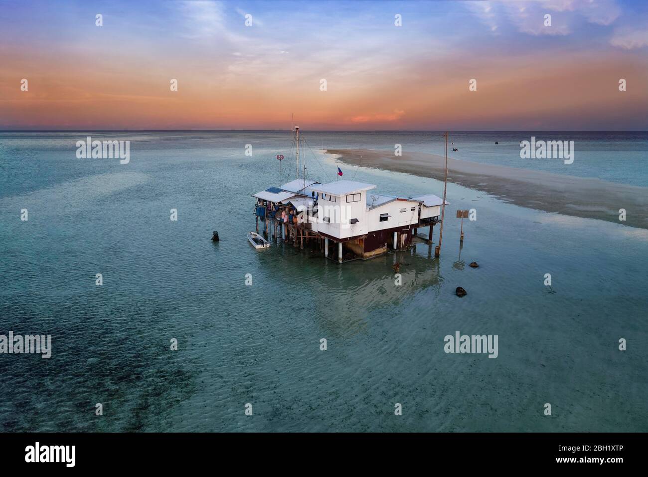 Ranger Station for Park Rangers, Pacific Ocean, Sulu Lake, Tubbataha ...