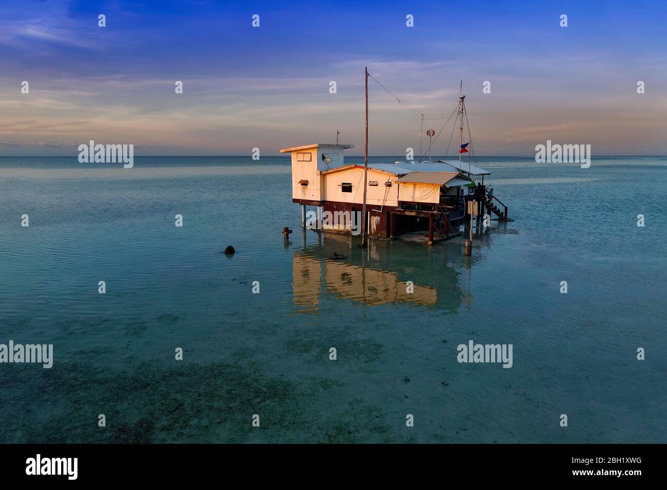 Ranger Station for Park Rangers, Pacific Ocean, Sulu Lake, Tubbataha ...