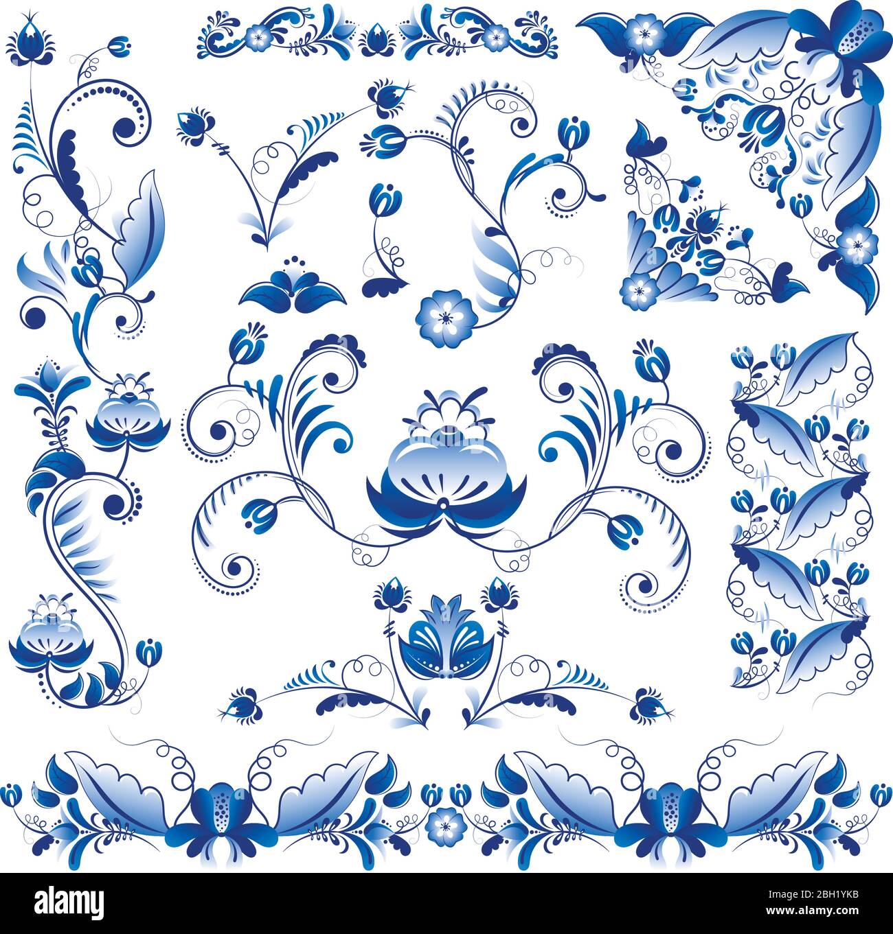 Gzhel vector vectors hi-res stock photography and images - Alamy