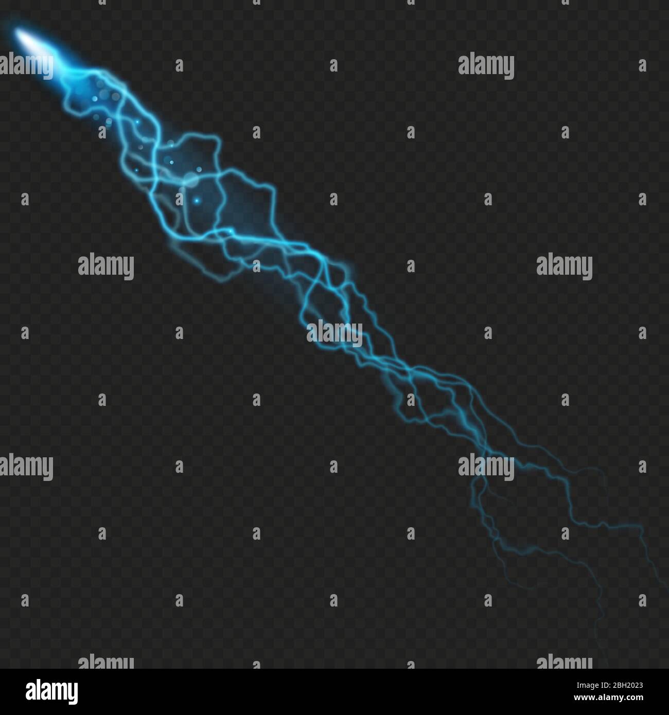 Nature force effect of powerful charge lightning with sparks. EPS 10 ...