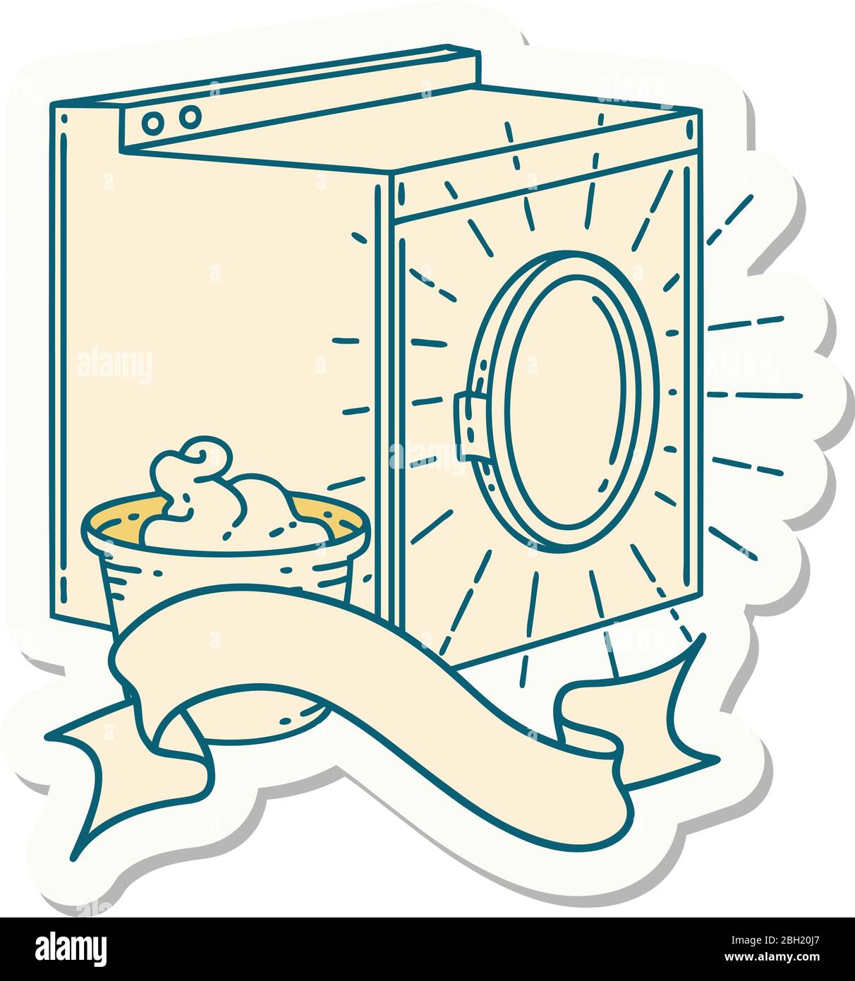 sticker of a tattoo style washing machine Stock Vector Image & Art - Alamy