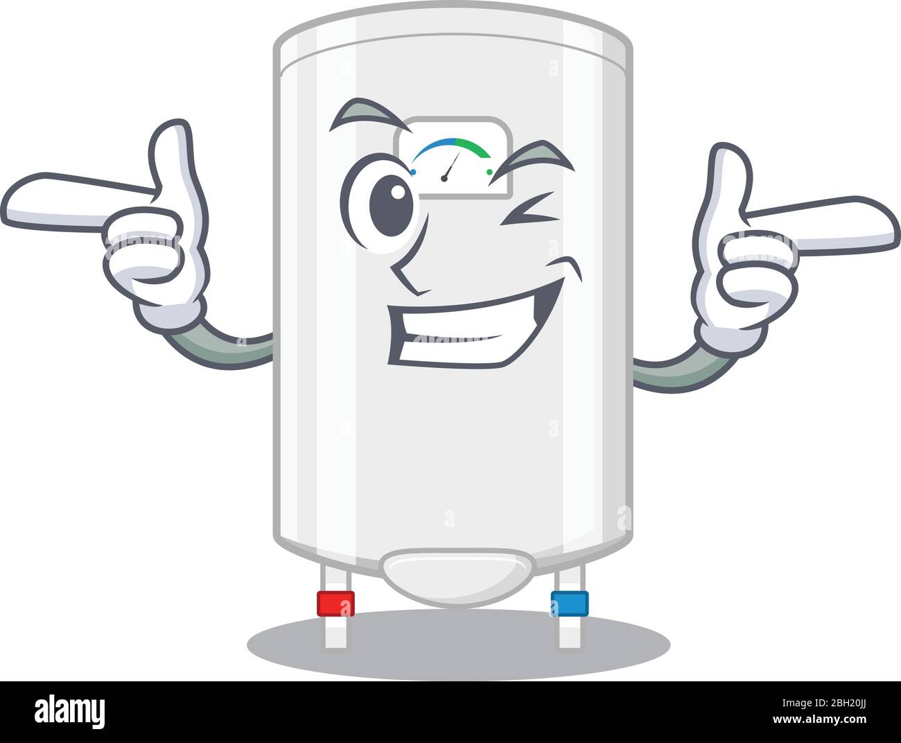 Cartoon design concept of gas water heater with funny wink eye Stock ...