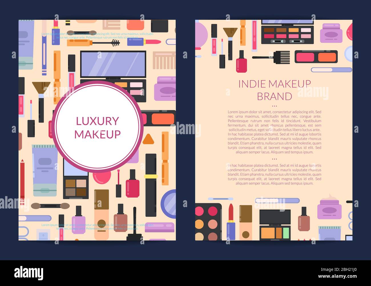 Vector card, flyer, brochure template for beauty brand, presentation ...