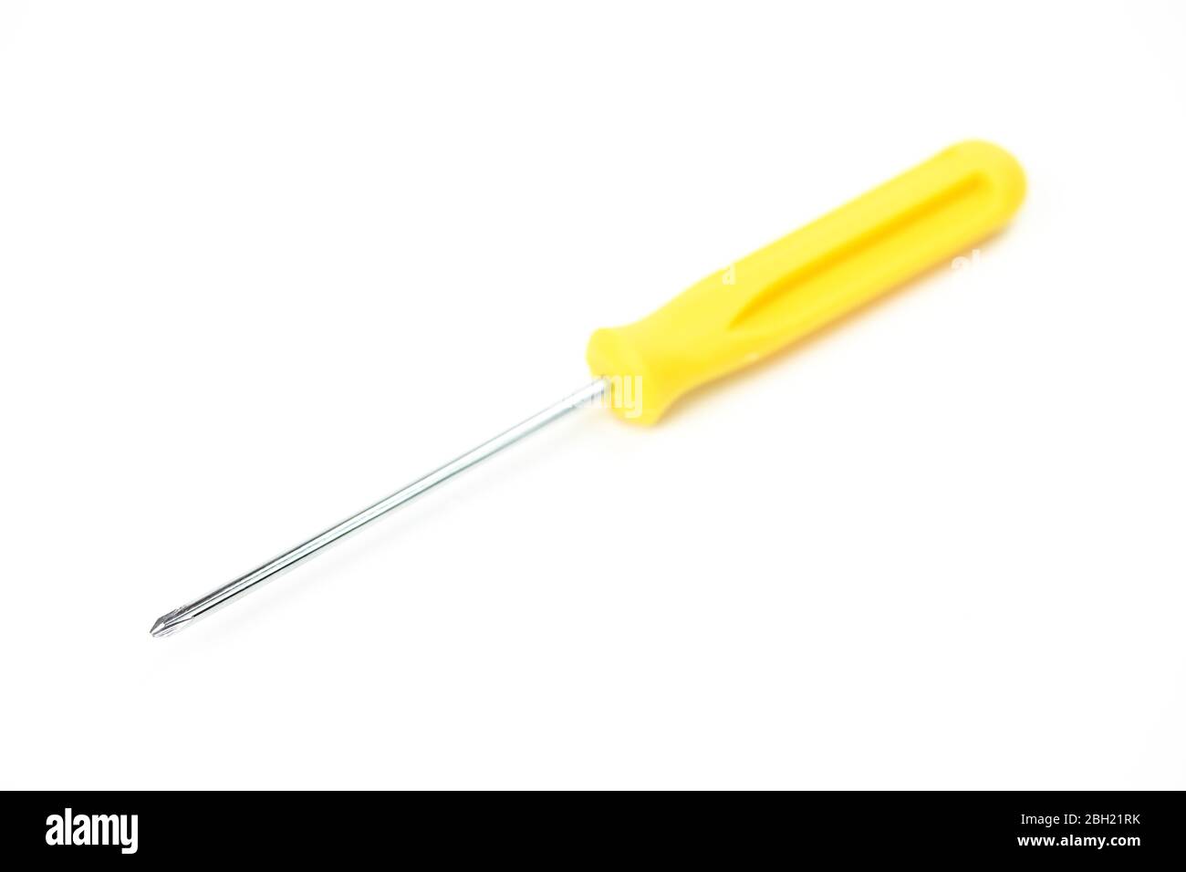 screwdriver yellow handle isolated on white background. Single object ...