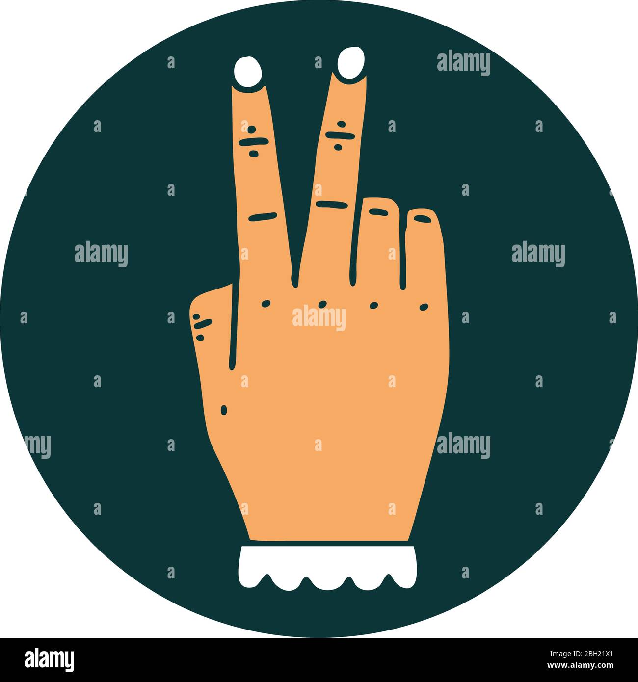 icon of hand raising two fingers gesture Stock Vector Image & Art - Alamy