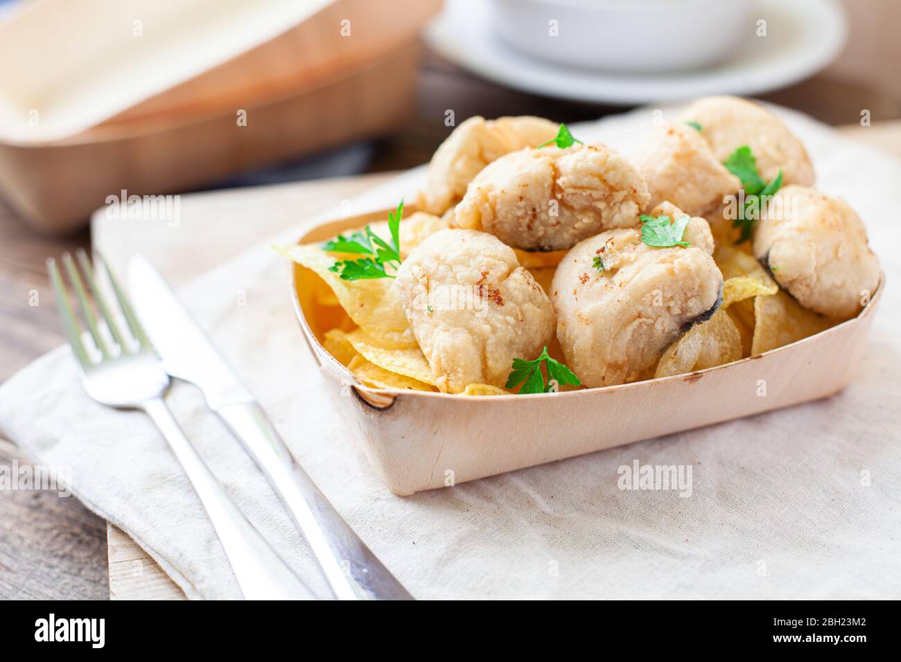Traditional fried fish served hi-res stock photography and images - Alamy