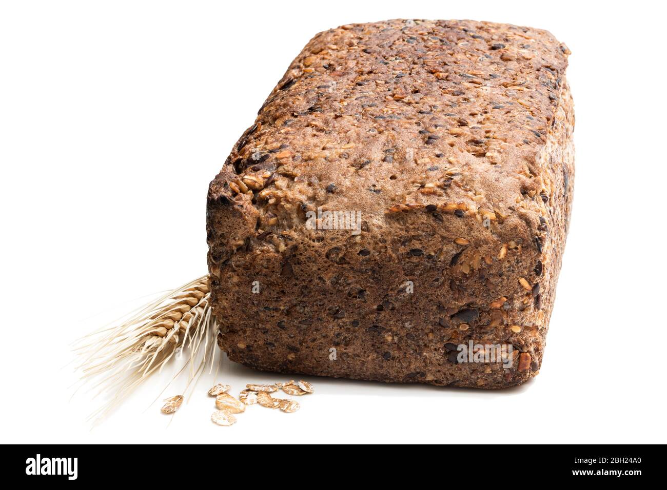 Super seed vegan loaf free from wheat and yeast isolated on white Stock ...