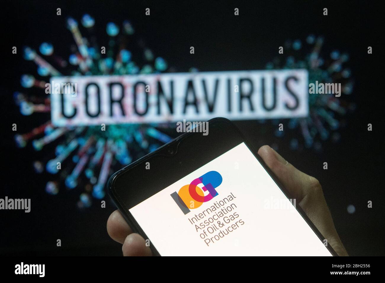 In this photo illustration an International Association of Oil & Gas ...