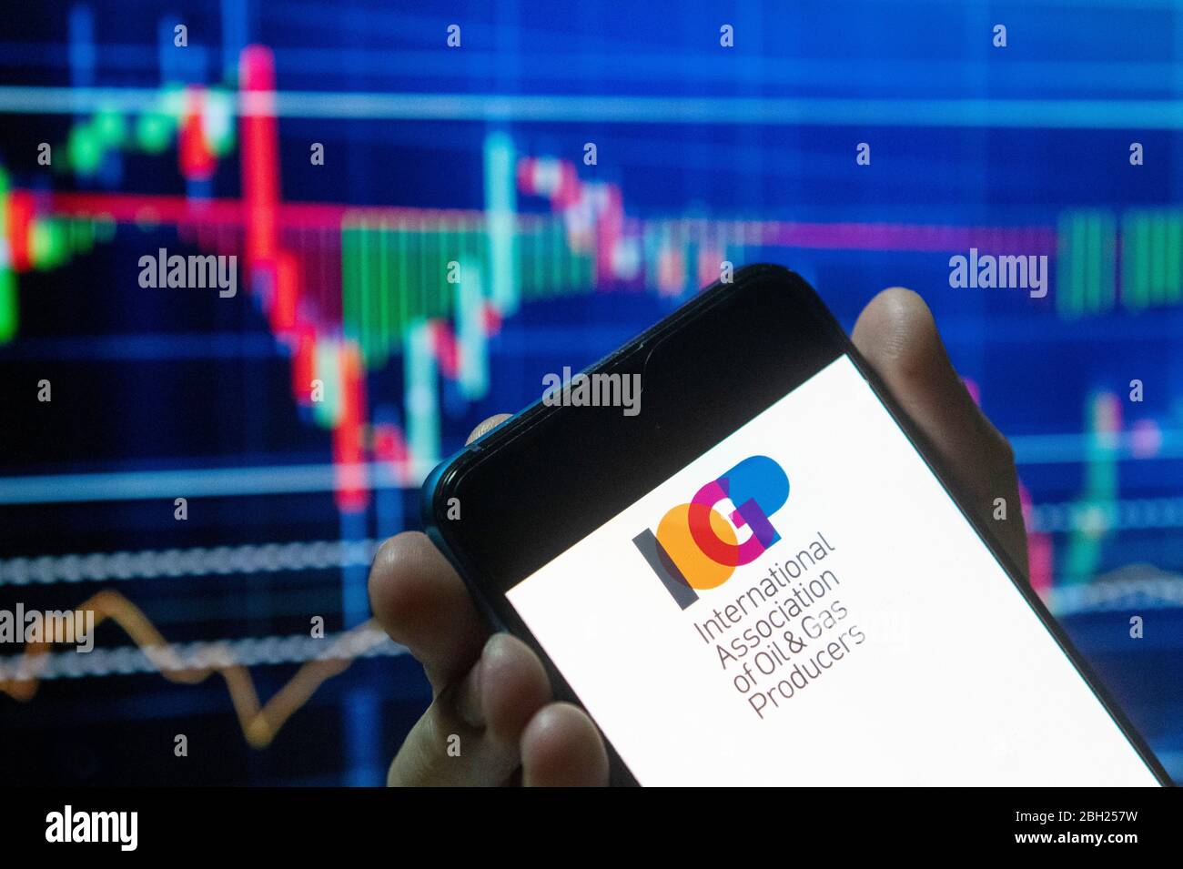 In this photo illustration an International Association of Oil & Gas ...