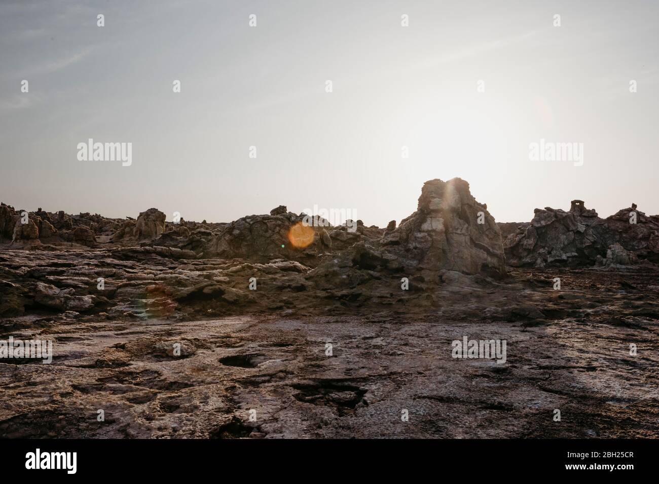 View of volcanic landscape at Dallol Geothermal Area, Danakil ...