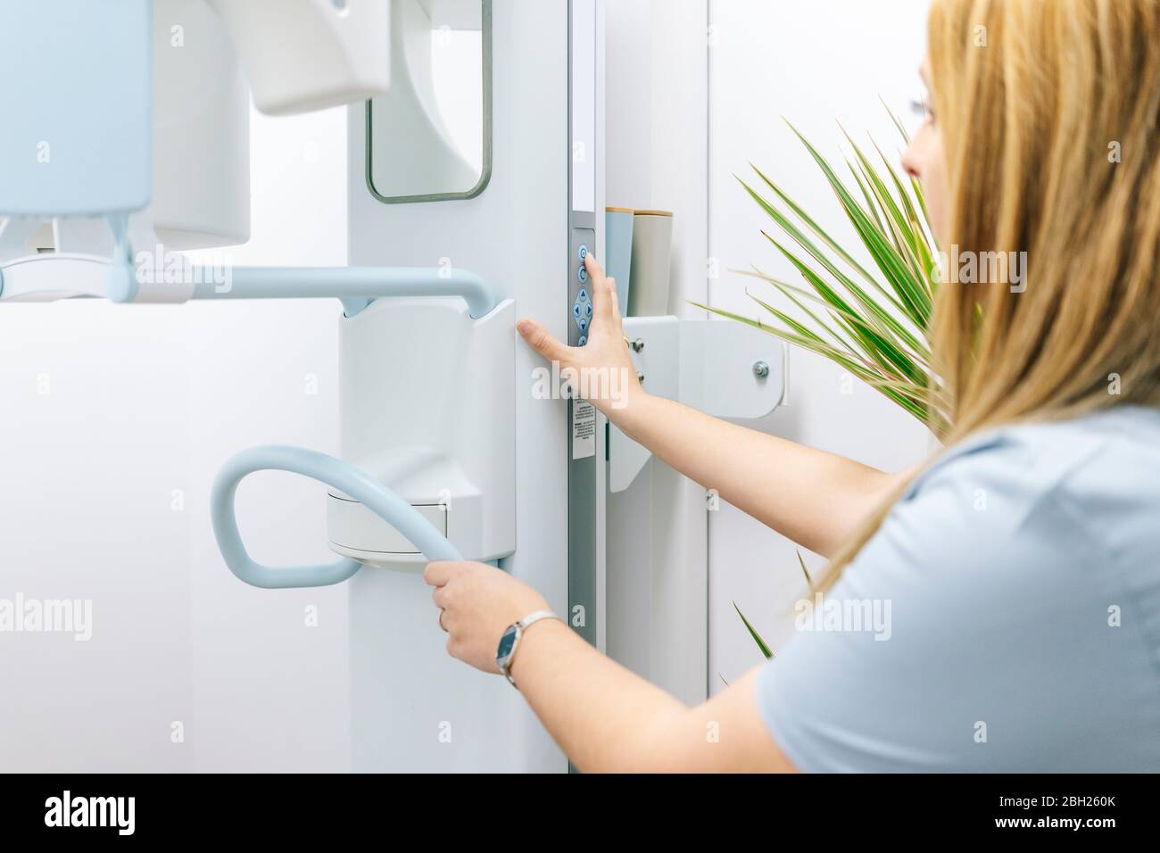 Medical secretary operating device in medical practice Stock Photo - Alamy