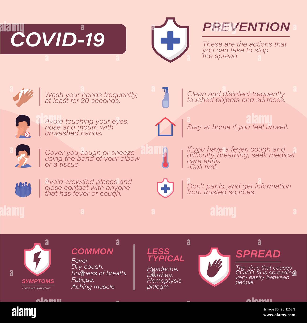 Covid 19 virus prevention tips vector design Stock Vector Image & Art ...