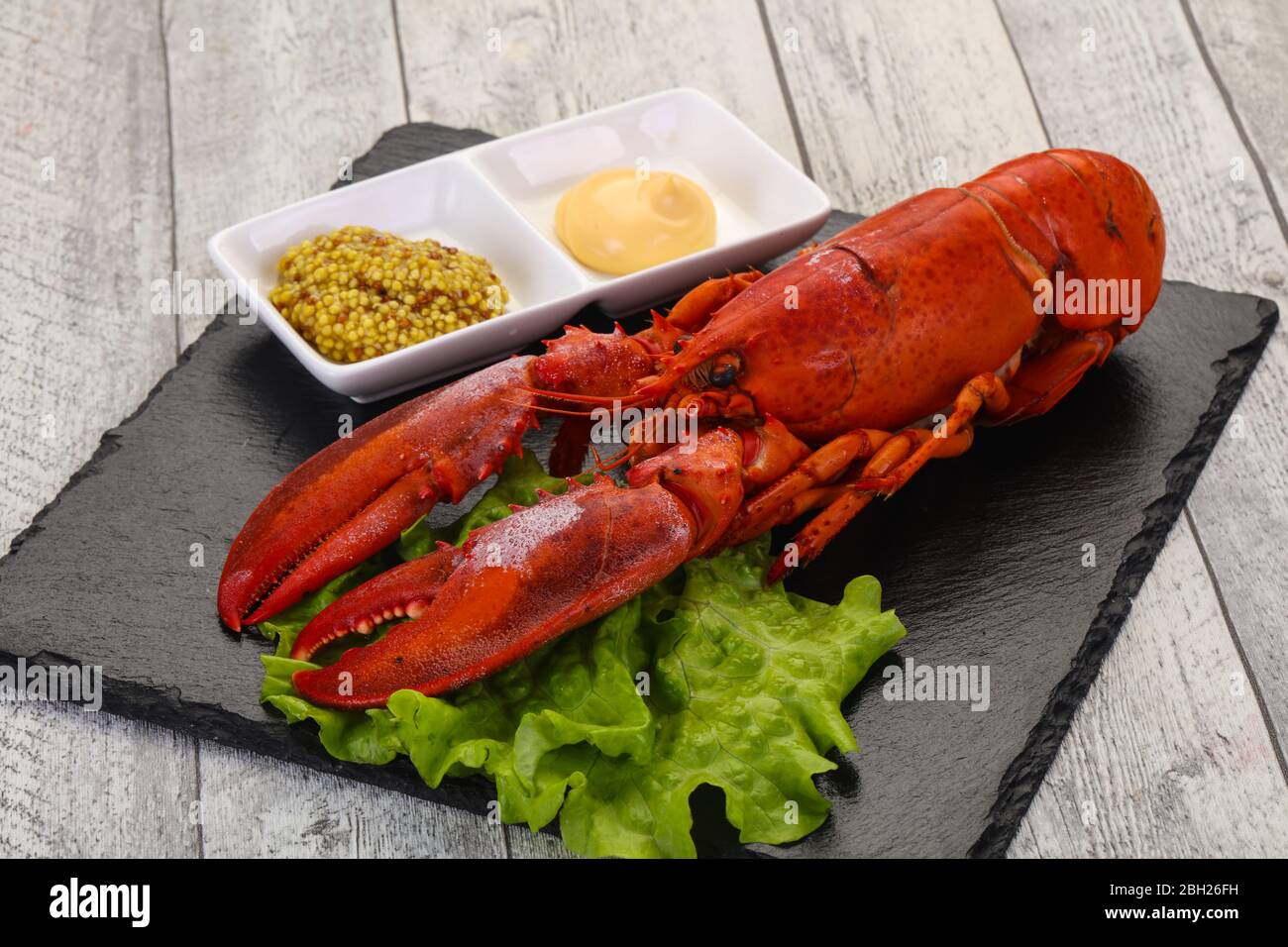Luxury Lobster with sauces - ready for eat Stock Photo - Alamy