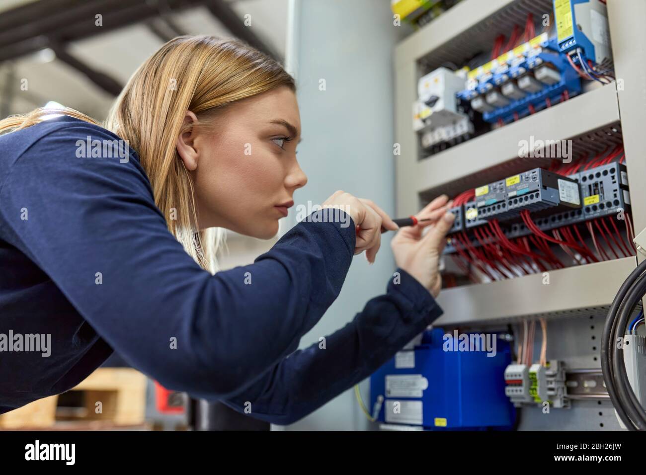 Person working on electrical box hi-res stock photography and images ...