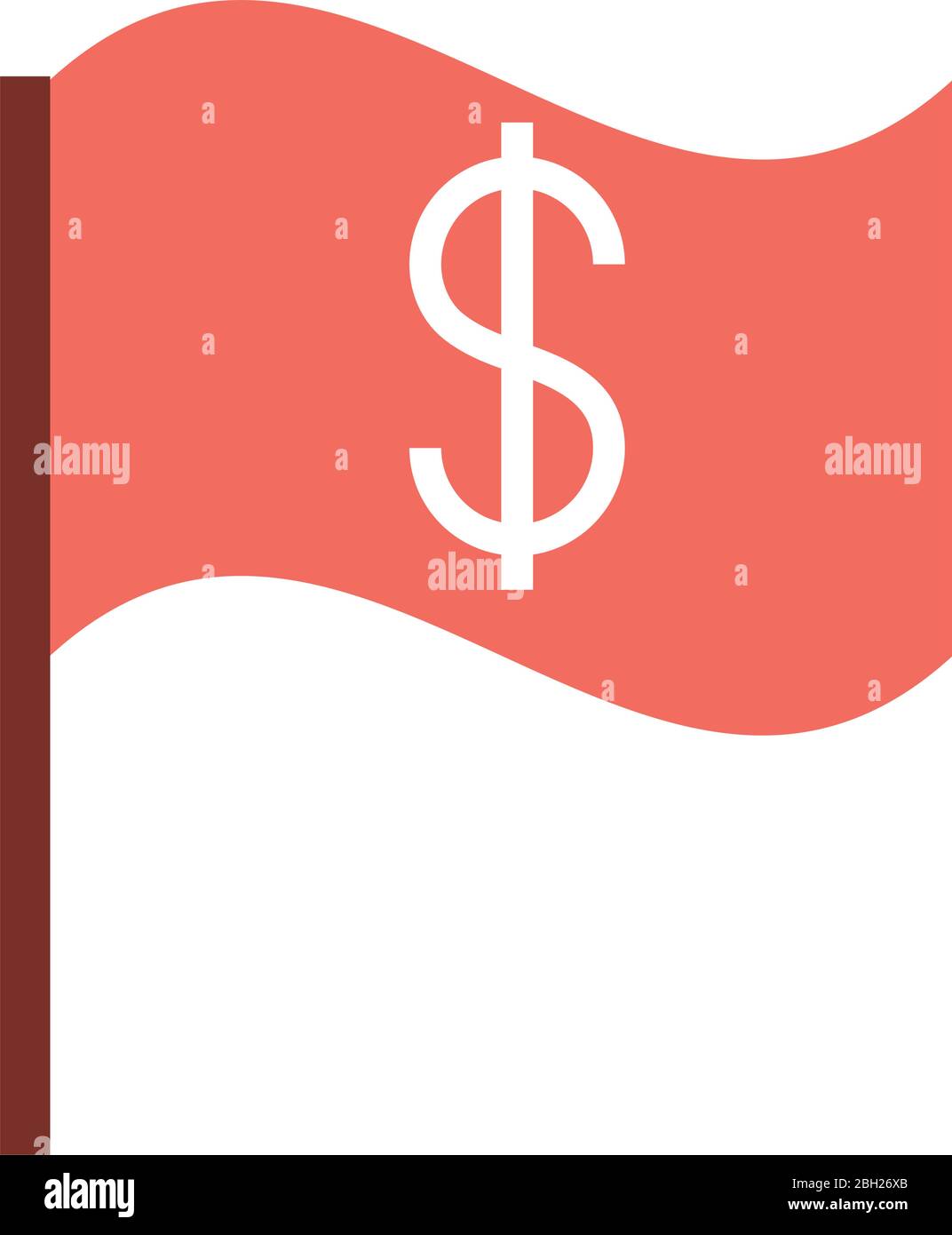 mobile banking, red flag money vector illustration flat style icon ...