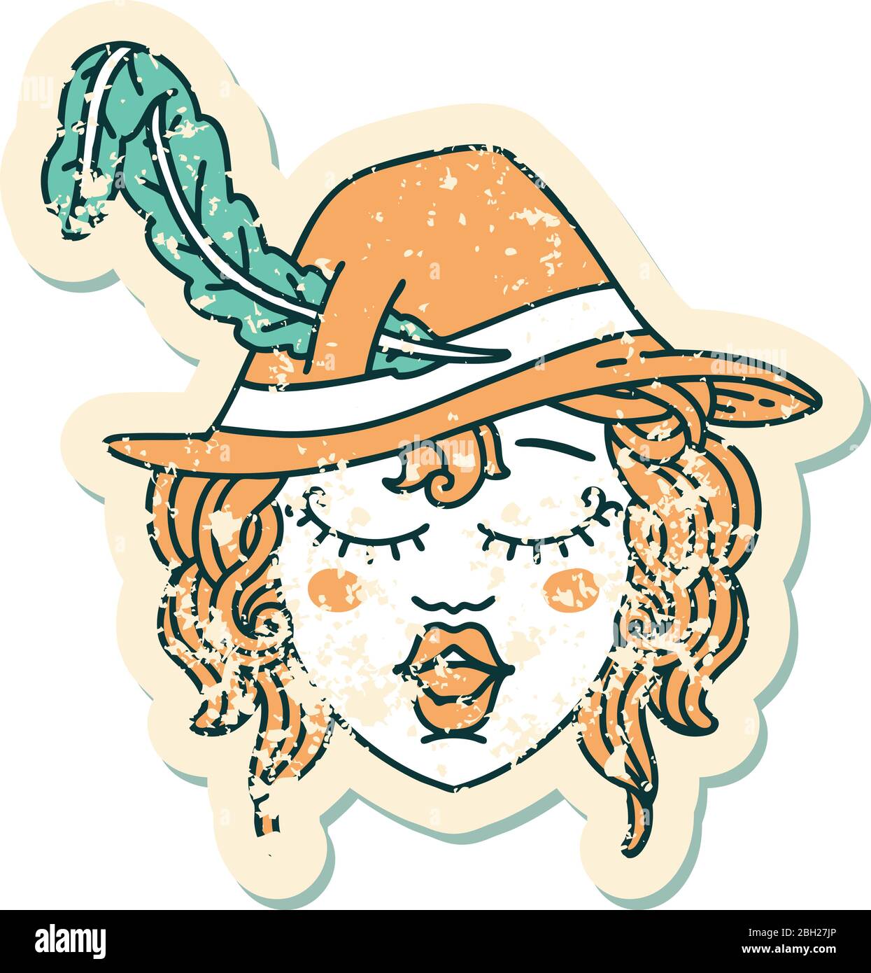 grunge sticker of a human bard character Stock Vector Image & Art - Alamy