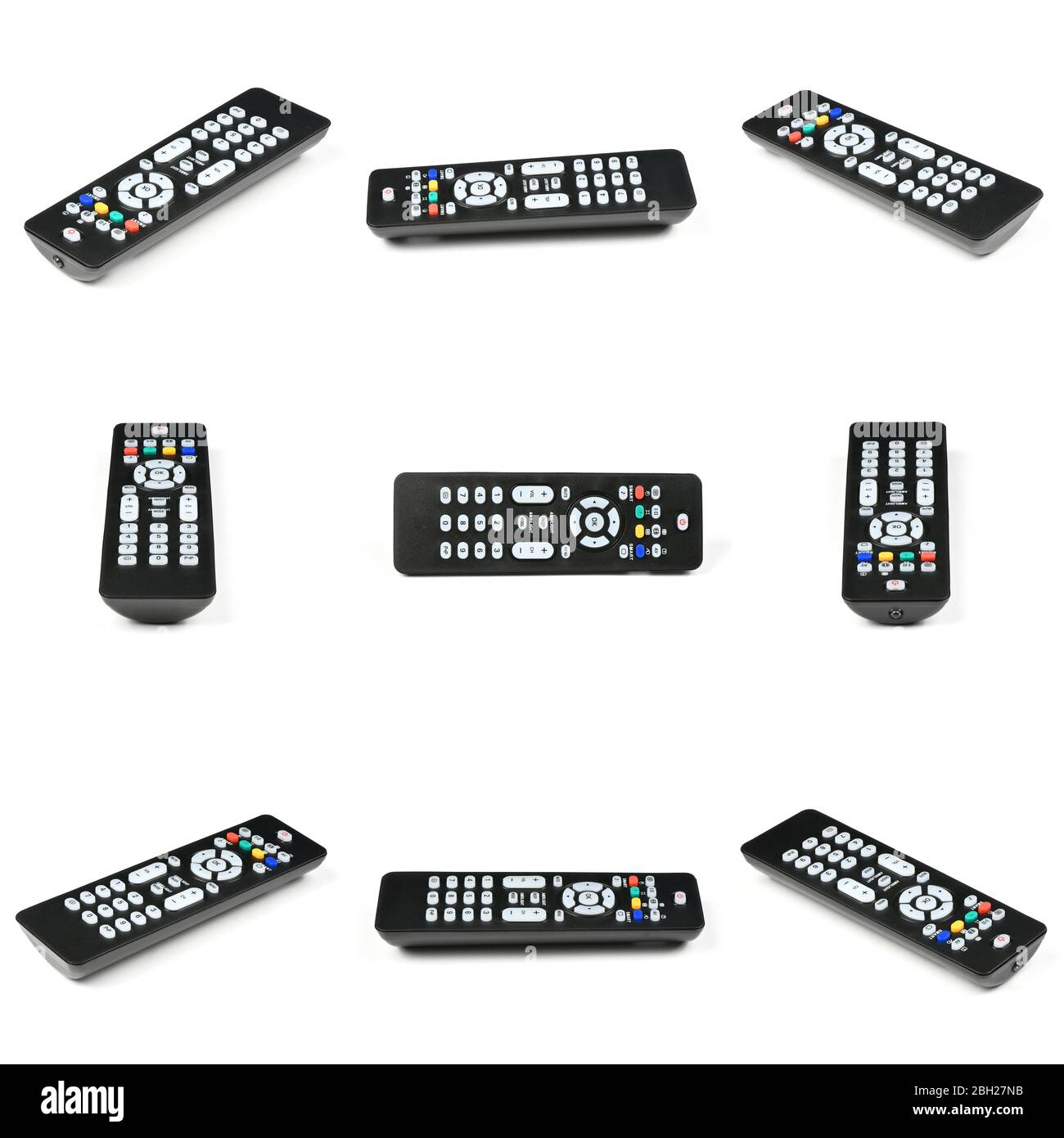 Nine tv remote control on white background. High resolution photo. Full ...
