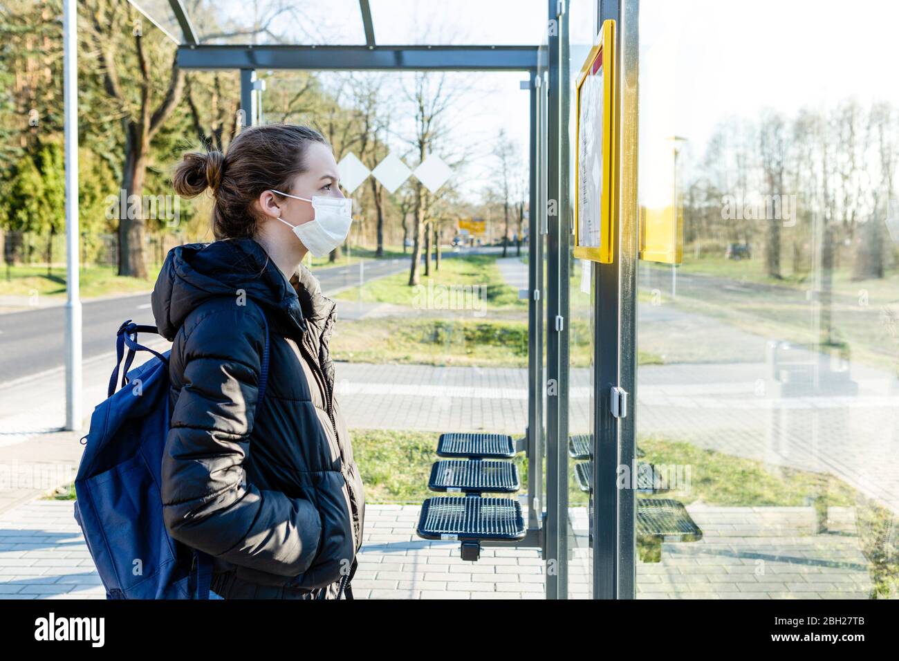 Girl alone and bus hi-res stock photography and images - Alamy